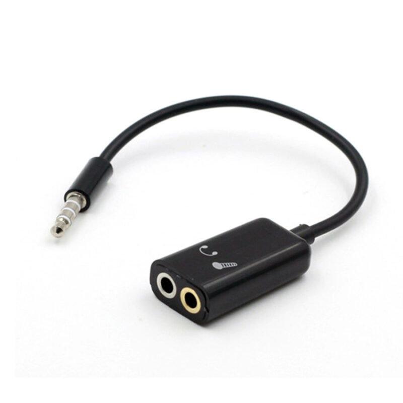 Conector adaptador audio 3.5mm macho a 2 hembras 3.5mm